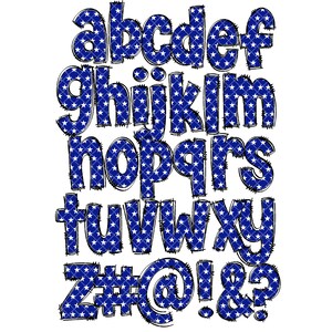 4th of July Doodle Letters and Matching Seamless Pattern, Red White ...