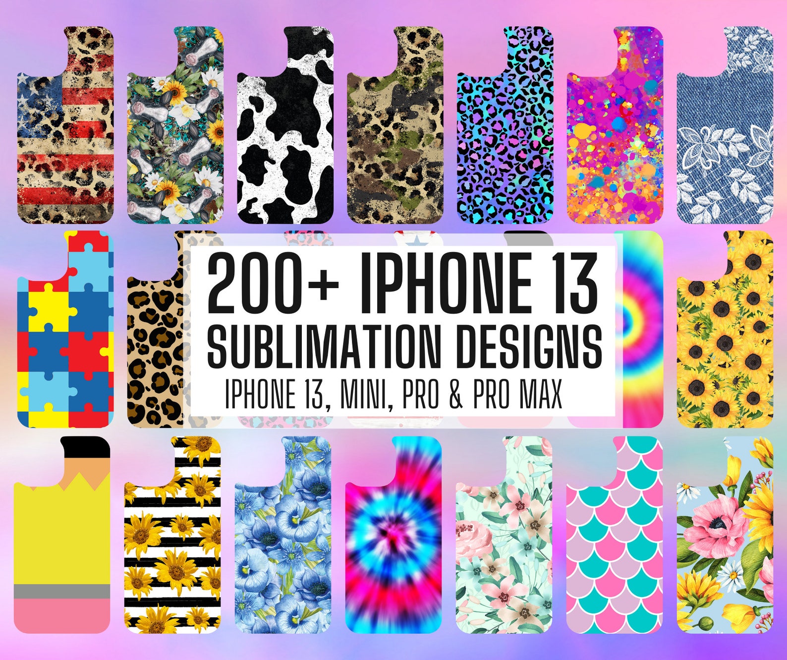200 Sublimation Template for Iphone 13 Mini Pro & Pro Max - Etsy UK