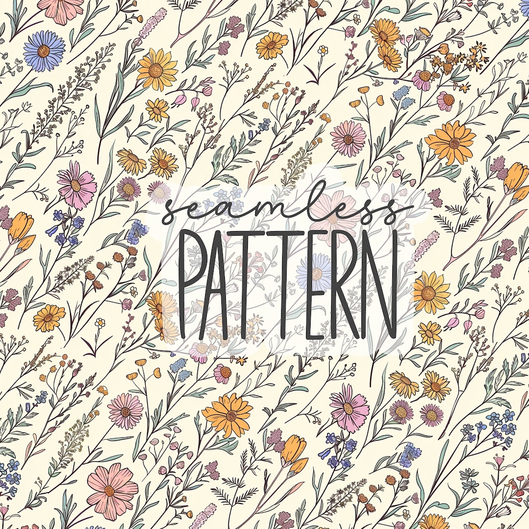 Spring Wildflowers, Floral Repeating Pattern Digital Papers, Summer ...