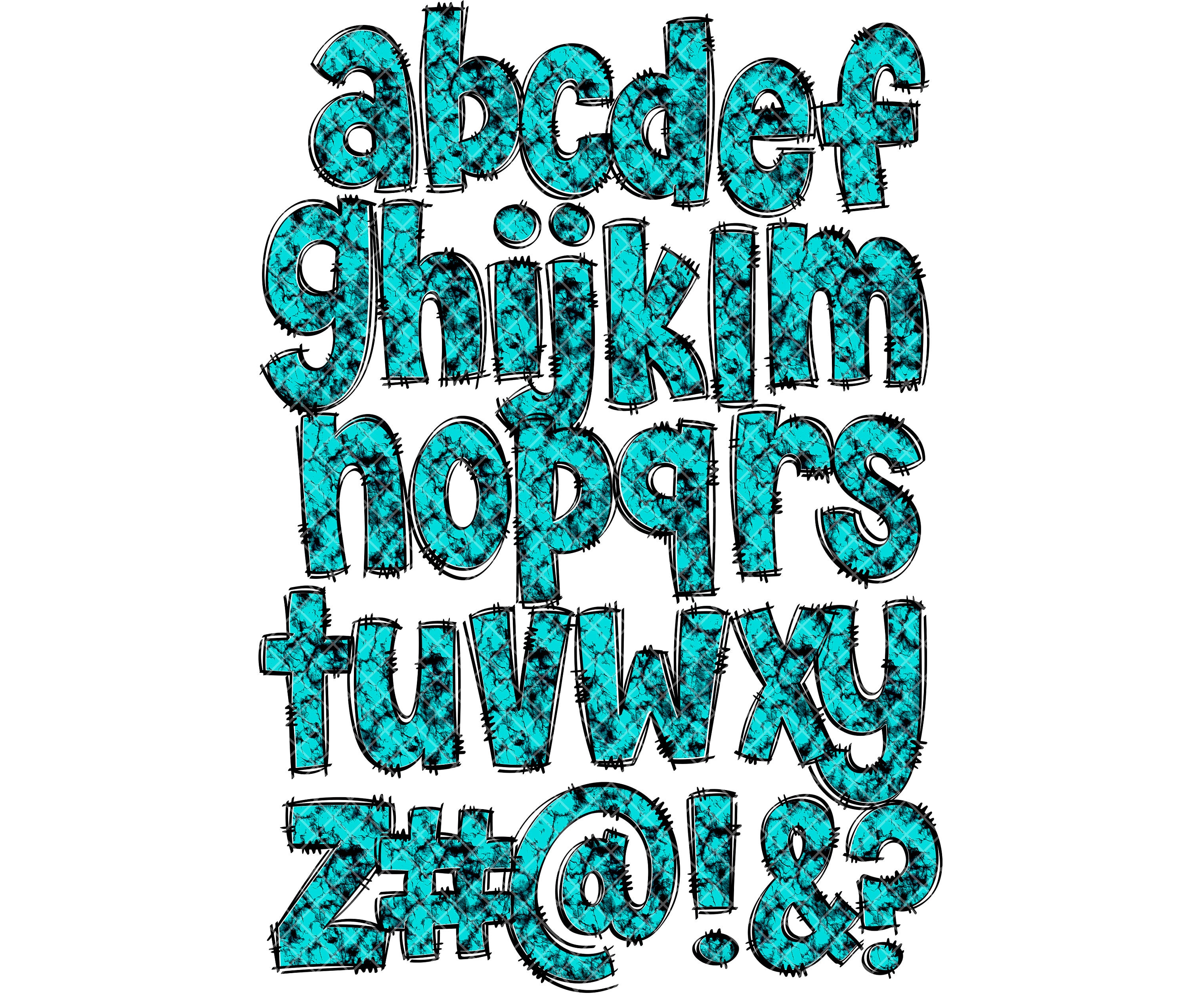 Turquoise Wester Alphabet Letters PNG Bundle Country Rock - Etsy