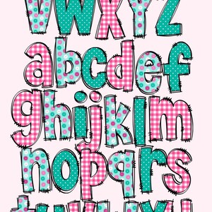 Spring Flowers Mega Doodle Letter Bundle, Bright Colorful Floral ...