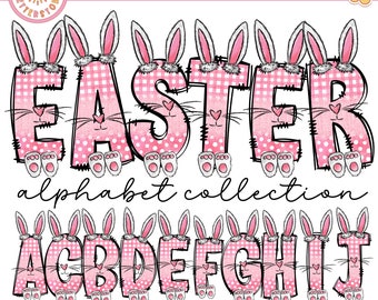Easter Alphabet Letters PNG Bundle, Easter Eggs, Spring Floral, Easter ...