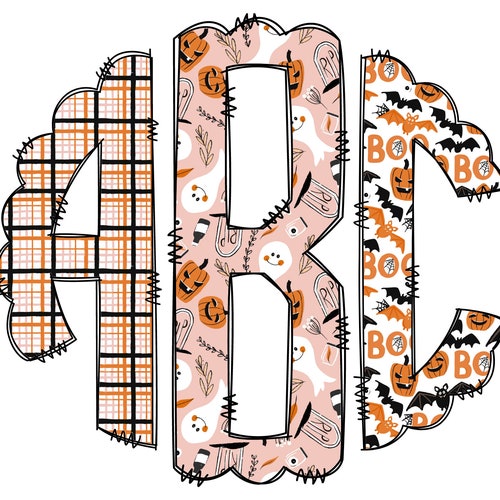 Halloween Doodle Alphabet Bundle Halloween PNG Letters - Etsy
