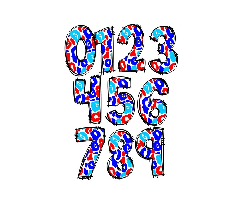 USA Leopard Doodle Letters Hand Drawn Doodle Alpha Bundle - Etsy