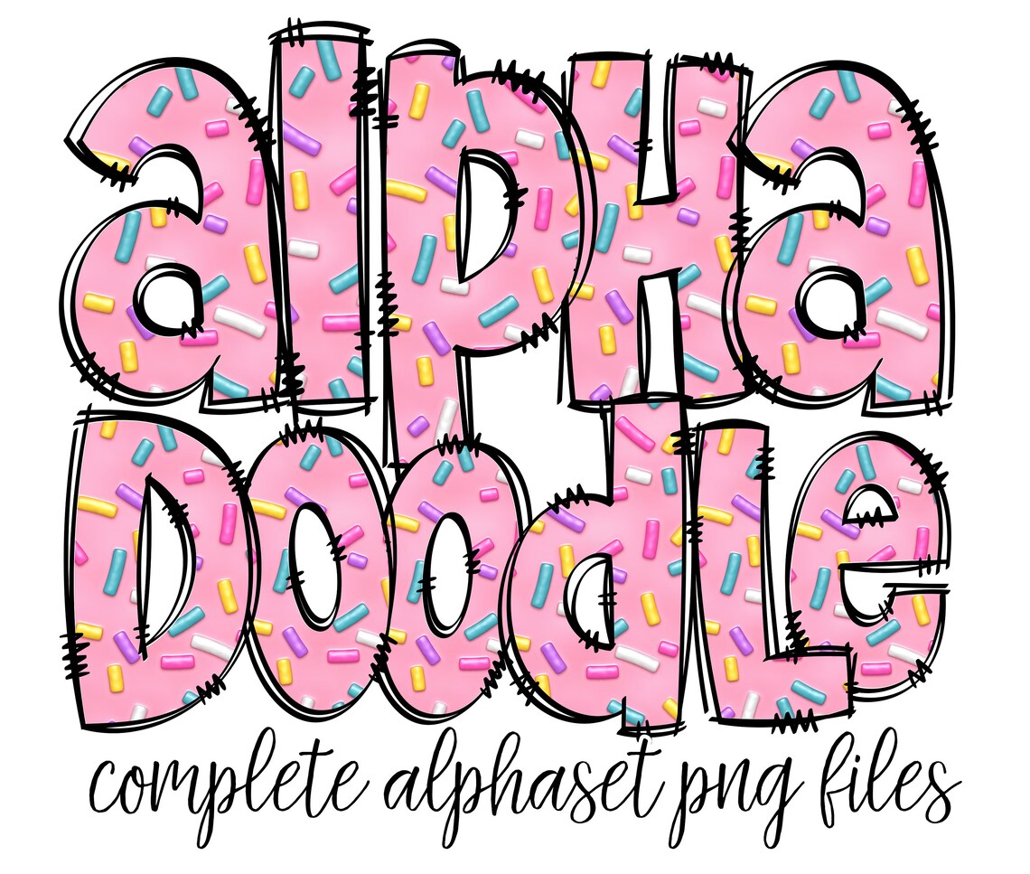 Sprinkles Alphabet Letters PNG Bundle Rainbow Magical Donut - Etsy