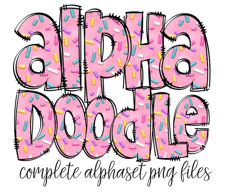Sprinkles Alphabet Letters PNG Bundle Rainbow Magical Donut - Etsy