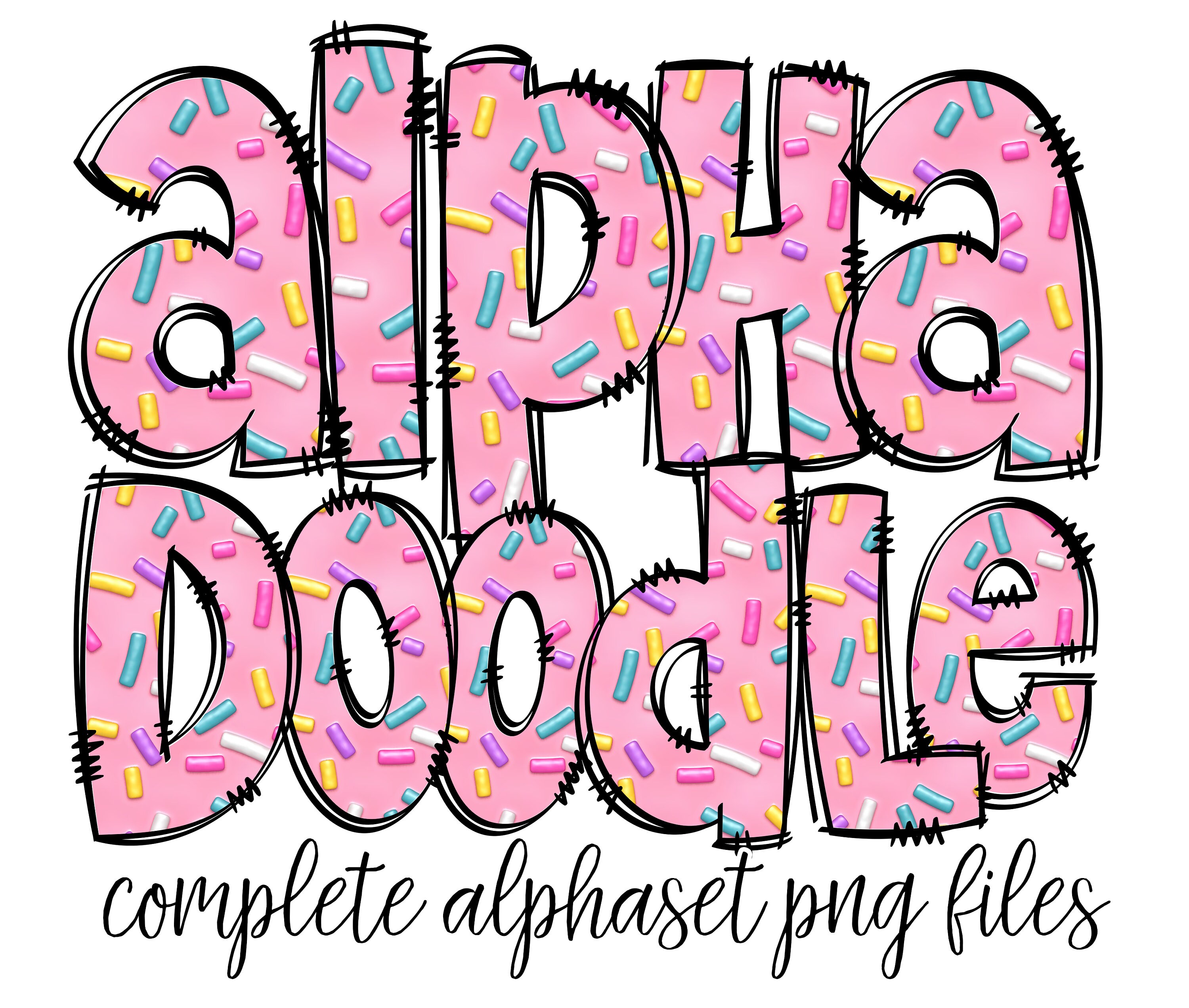 Sprinkles Alphabet Letters PNG Bundle Rainbow Magical Donut - Etsy