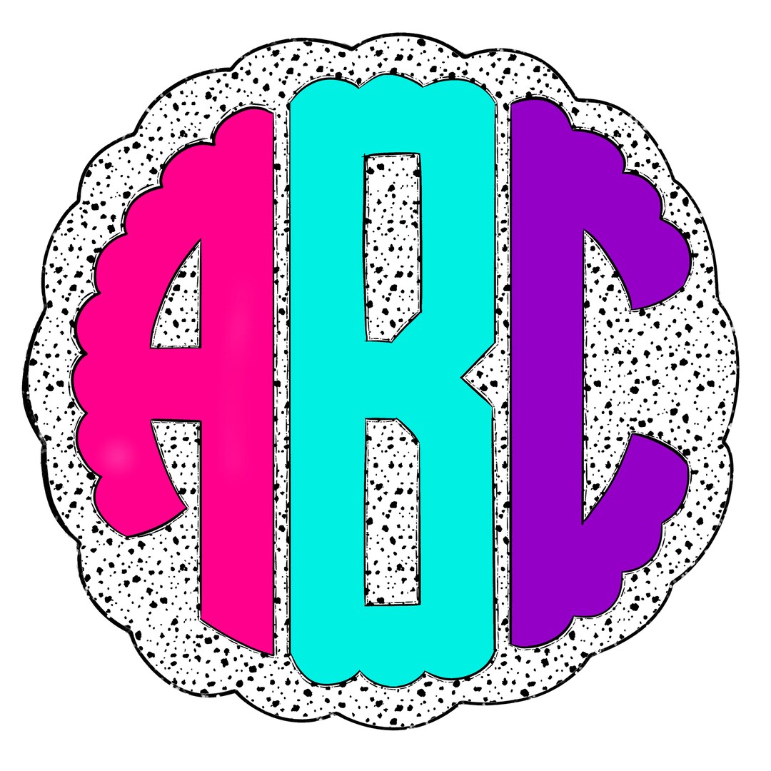 Bright Spotty Doodle MONOGRAM Alphabet Letters, Dalmatian Spots ...