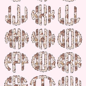 Fall Highland Cow Pattern Mega Doodle Letter Bundle, Alphabet Set, Clip ...