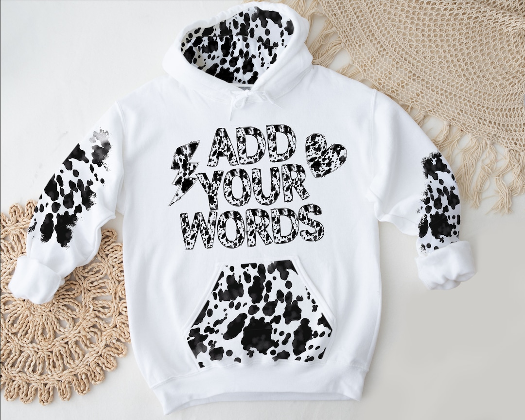 Cowhide Custom Bleach Hoodie, Doodle Letters With Matching Bleach ...