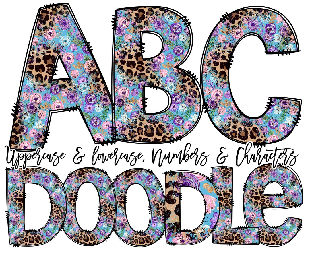 Floral Leopard Print Alphabet Letters Bundle, Leopard Print Animal ...