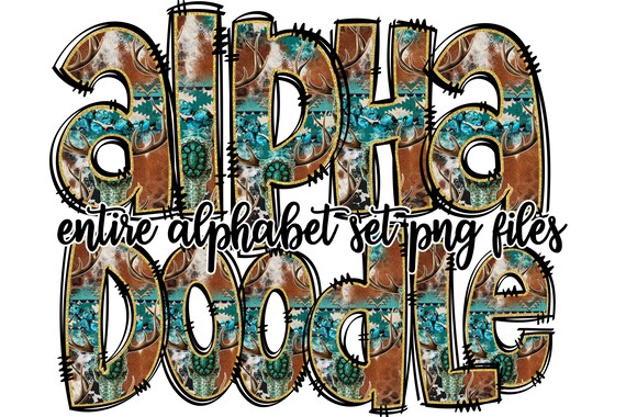 Country Alphabet Letters PNG Bundle Western Fathers Day - Etsy