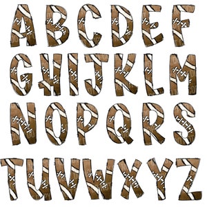 Football Alphabet Letters PNG Bundle, Grid Iron Sports Doodle Letters ...