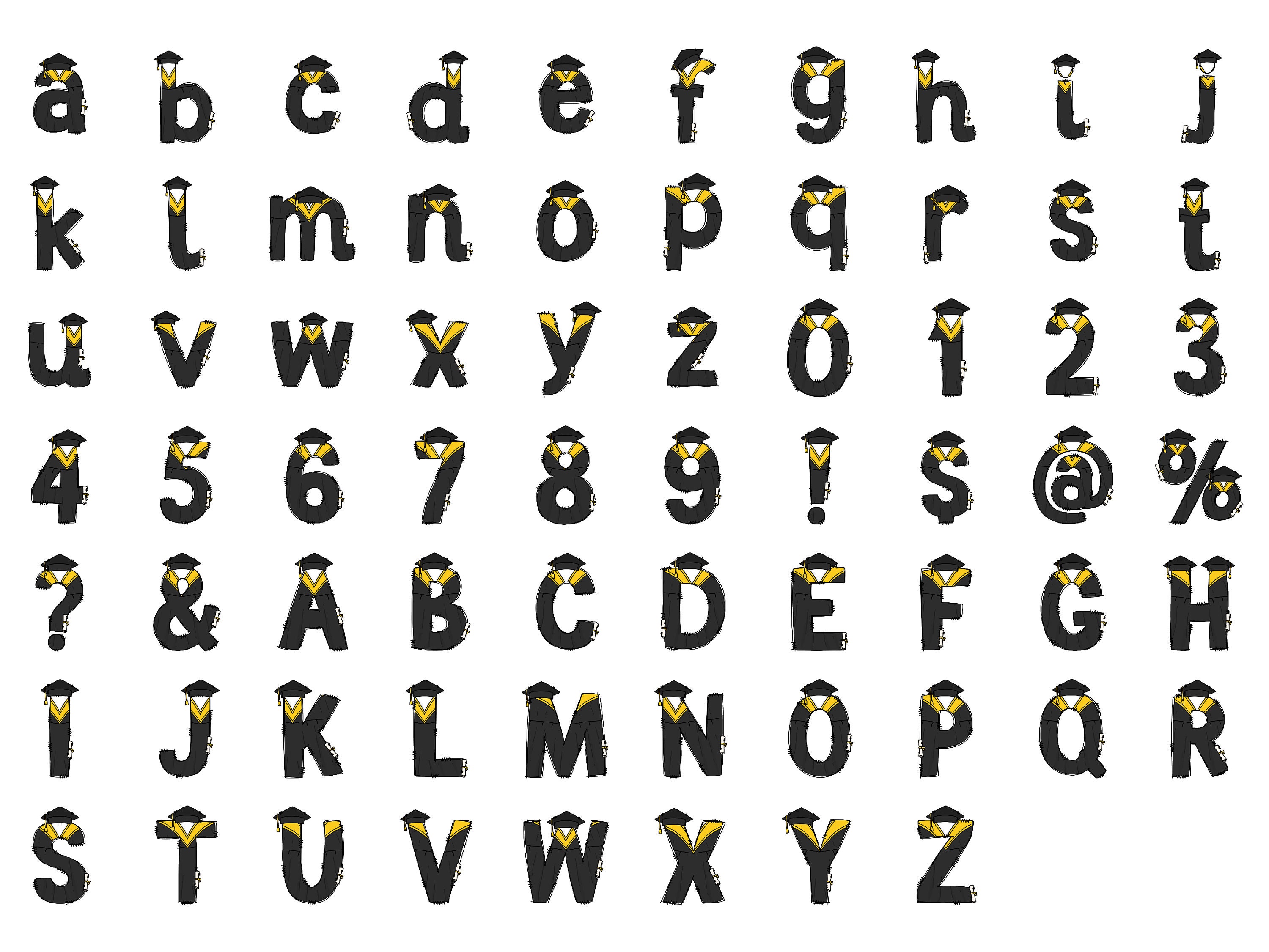 Graduation Alphabet Letters PNG Bundle School Grad 2023 - Etsy UK