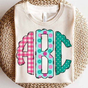 Spring Flowers Mega Doodle Letter Bundle, Bright Colorful Floral ...