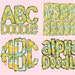 Lemon Watercolor Mega Doodle Letter Bundle, Alphabet Set, Clip Art ...