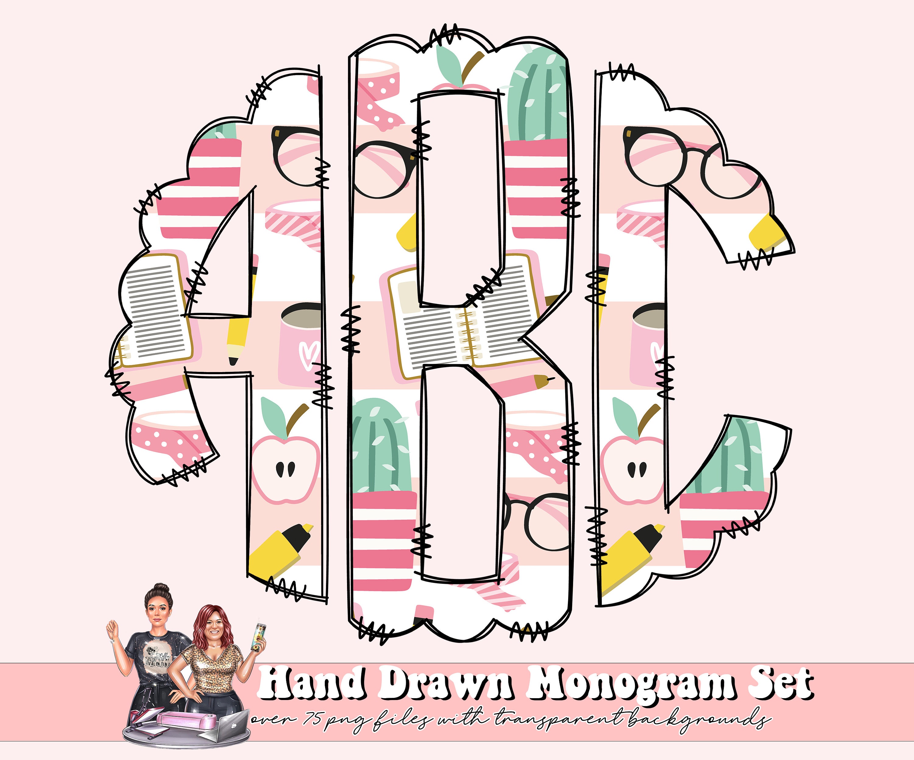 Teacher Monogram Full Alphabet Individually Saved Monogram - Etsy