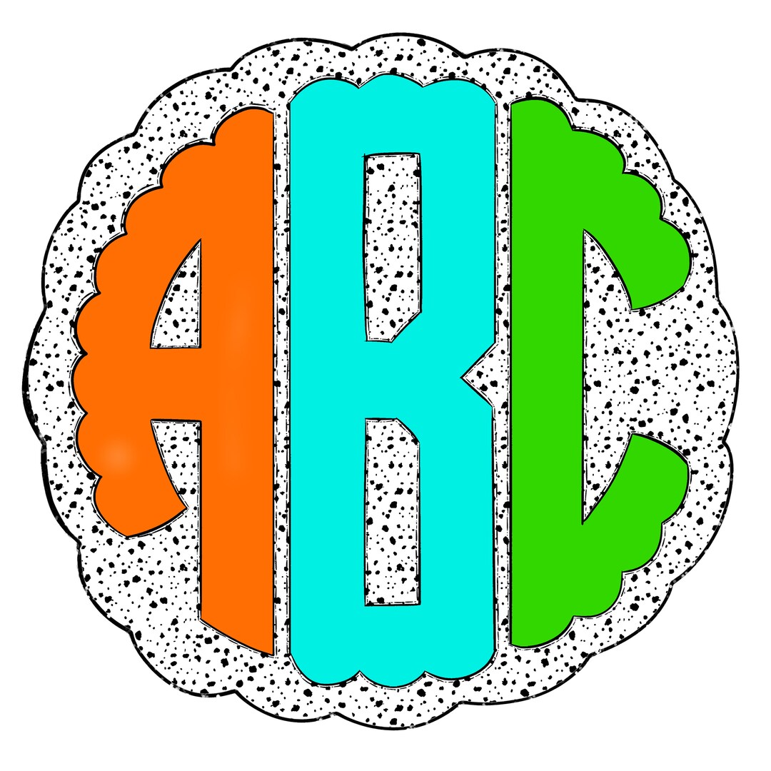 Bright Spotty Doodle MONOGRAM Alphabet Letters, Dalmatian Spots ...