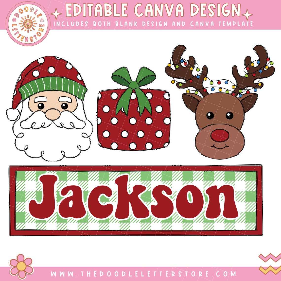 EDITABLE Christmas Name Holder, Canva Template, Make Your Own Name ...