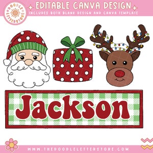 EDITABLE Christmas Name Holder, Canva Template, Make Your Own Name ...
