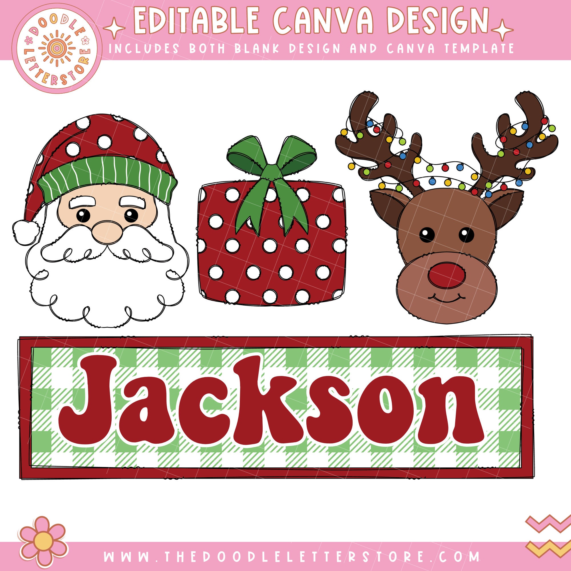 EDITABLE Christmas Name Holder, Canva Template, Make Your Own Name ...