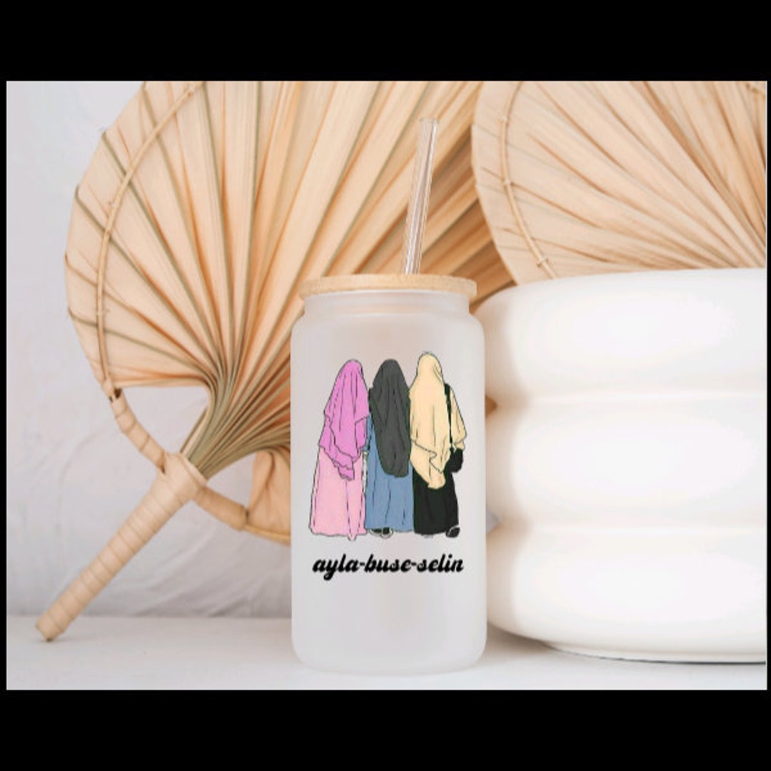 Mug for Muslim Woman With Name Frosted Tumbler With Straw and - Etsy