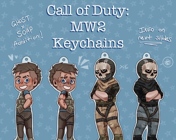 Preorder Mw2 Ghost X Soap Keychain Etsy