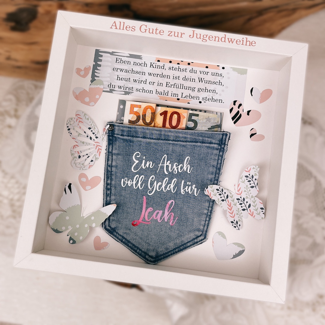 Jugendweihe, Geldgeschenk, Geschenk, personalisiert, Geld, Rahmen ...