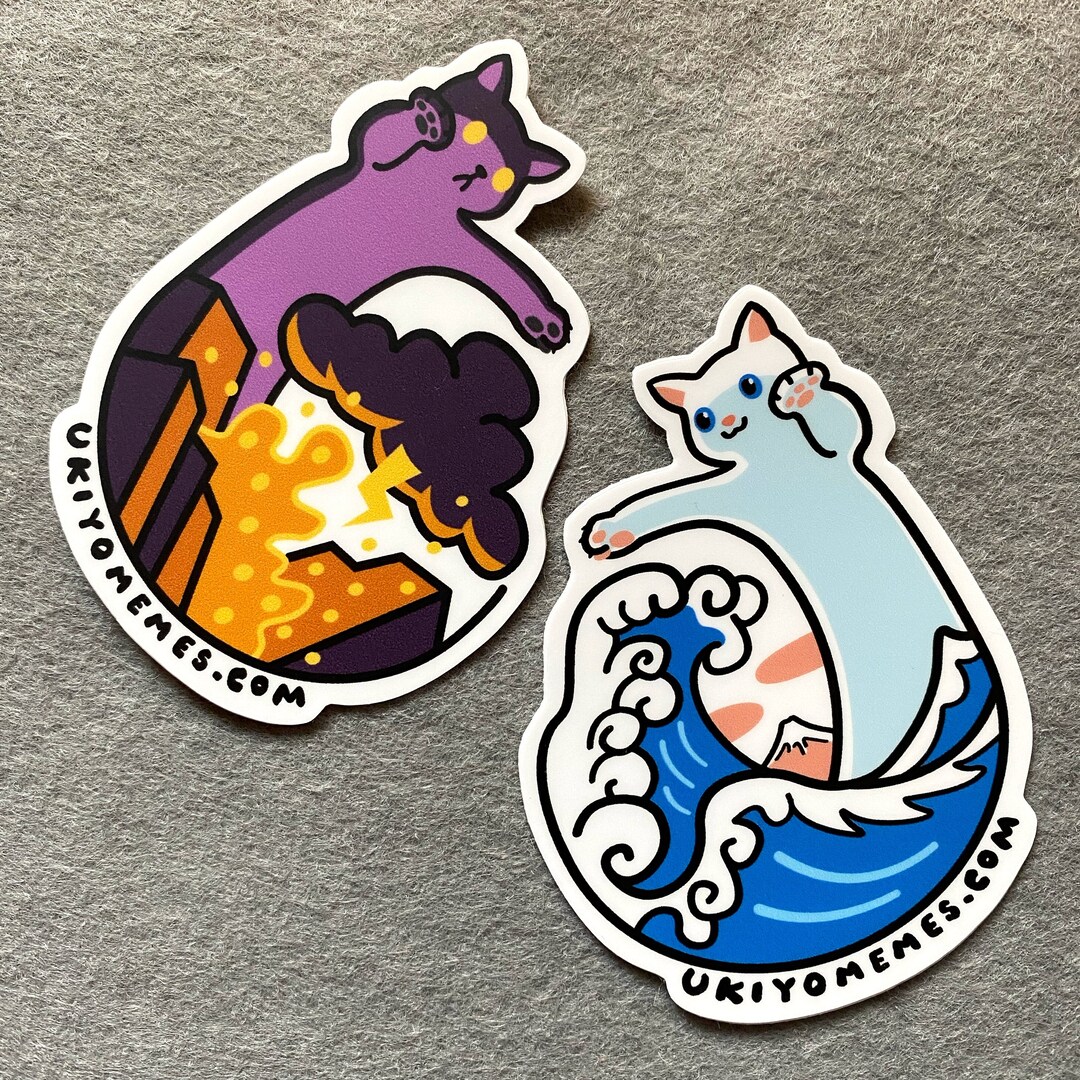 Longcat Vs. Tacgnol Cat Meme Stickers - Set of 2 - 2x3 Inches Each - Etsy