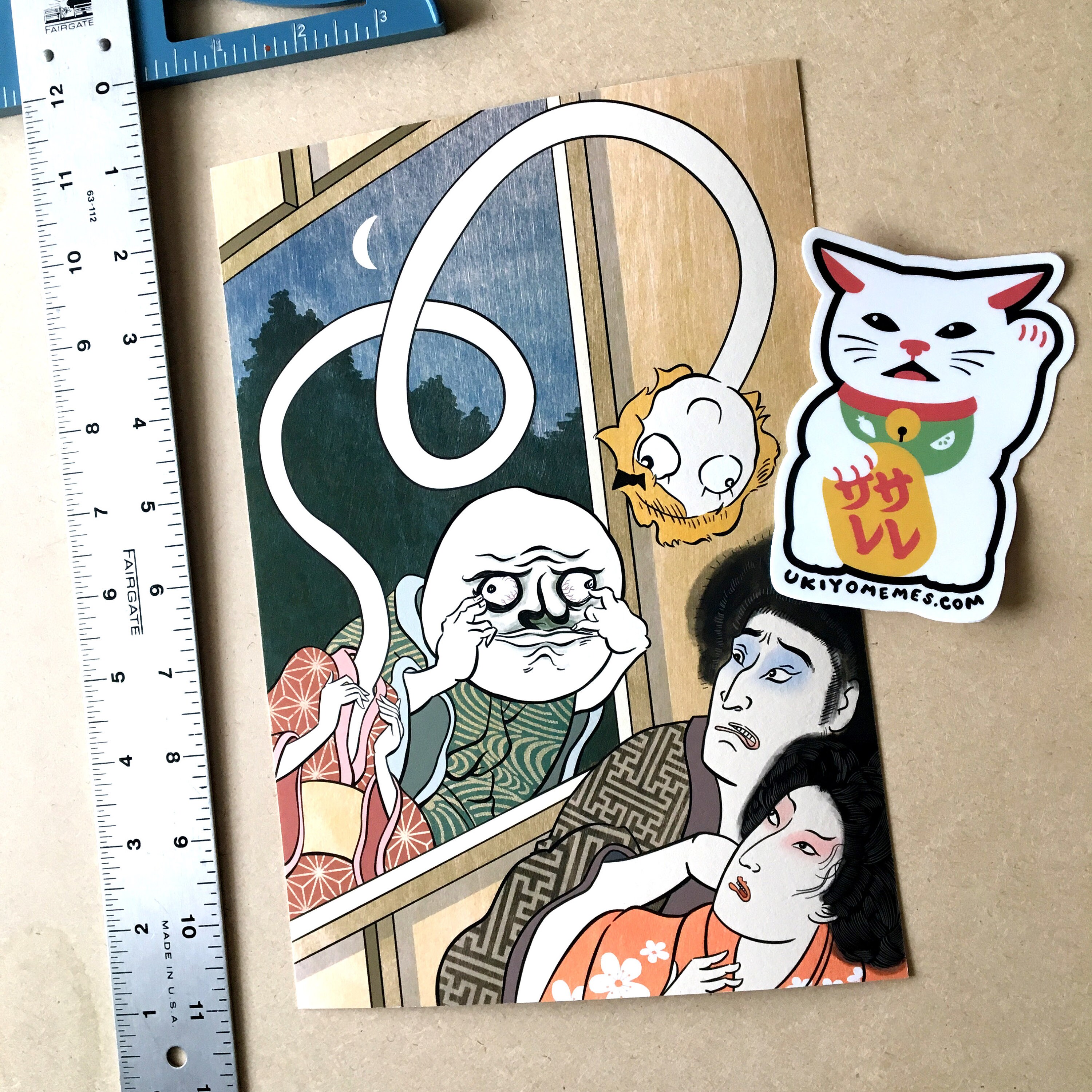 Rage Face Yokai Ukiyo-e Style Meme Fine Art Print Official - Etsy