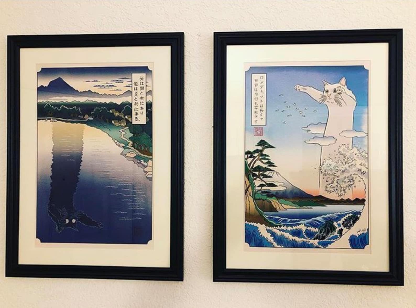 Longcat Vs. Tacgnol Ukiyo-e Style Set of 2 Giclee Prints - Etsy UK
