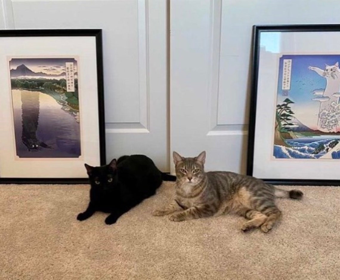 Longcat Vs. Tacgnol Ukiyo-e Style Set of 2 Giclee Prints - Etsy