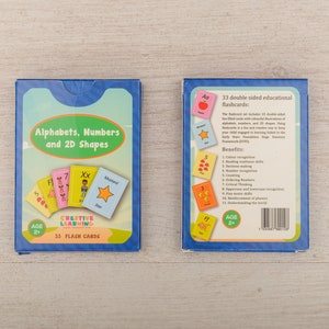Educational Flashcards - Alphabets, Numbers and 2D Shapes - Etsy UK