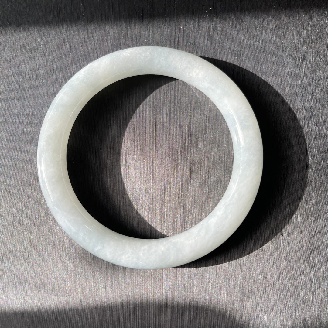 Ice Blue Jade Bangle Braceice, Translucent Genuine Jade Bangle, Natural ...