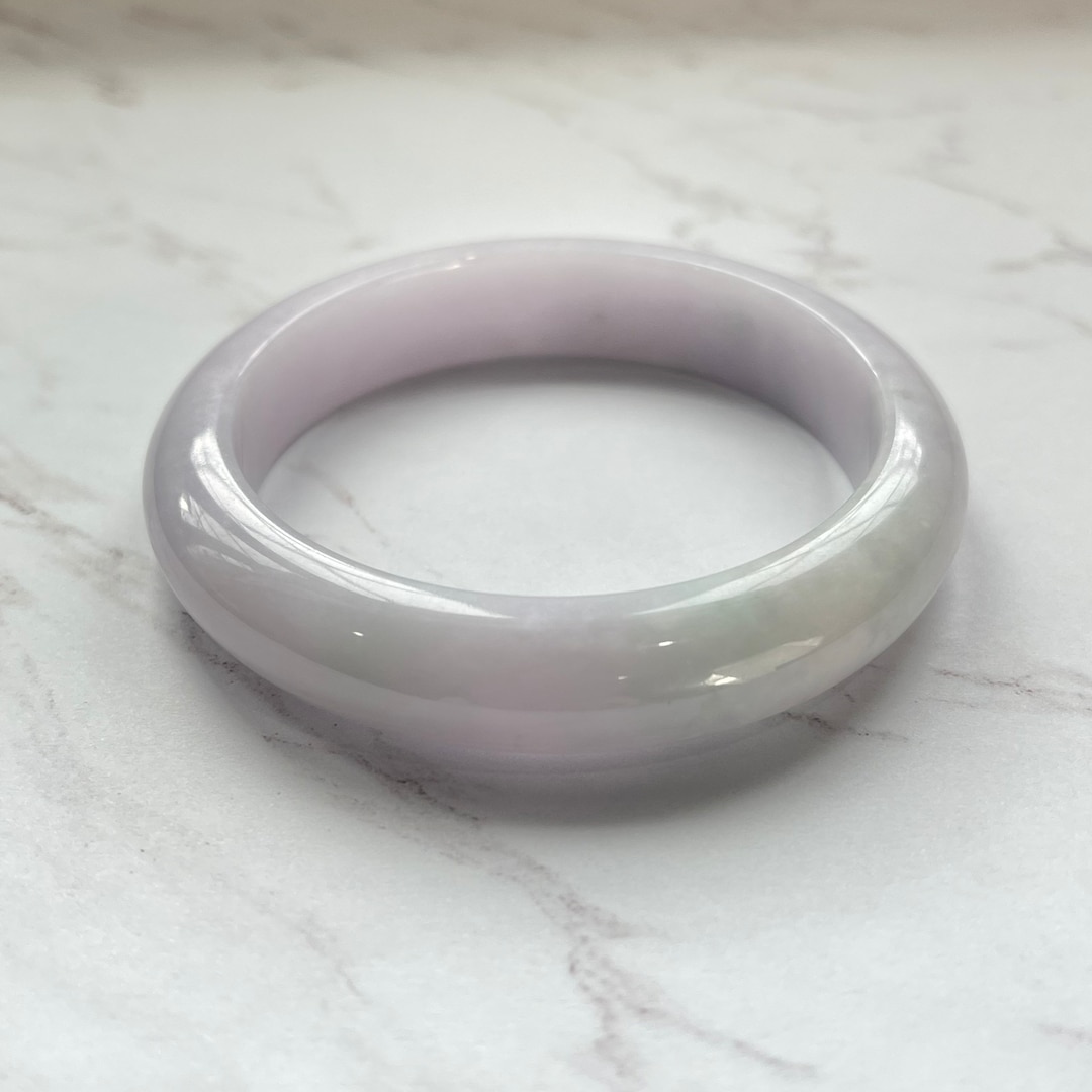 Lavender Jade Bangle: Purple Jade, Natural Grade A Burmese Jadeite, 56 ...