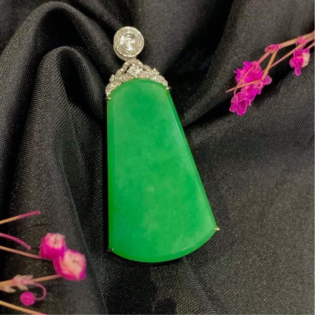 Genuine Green Jade Plain Peace Pendant, Natural Grade A Burmese Jadeite ...