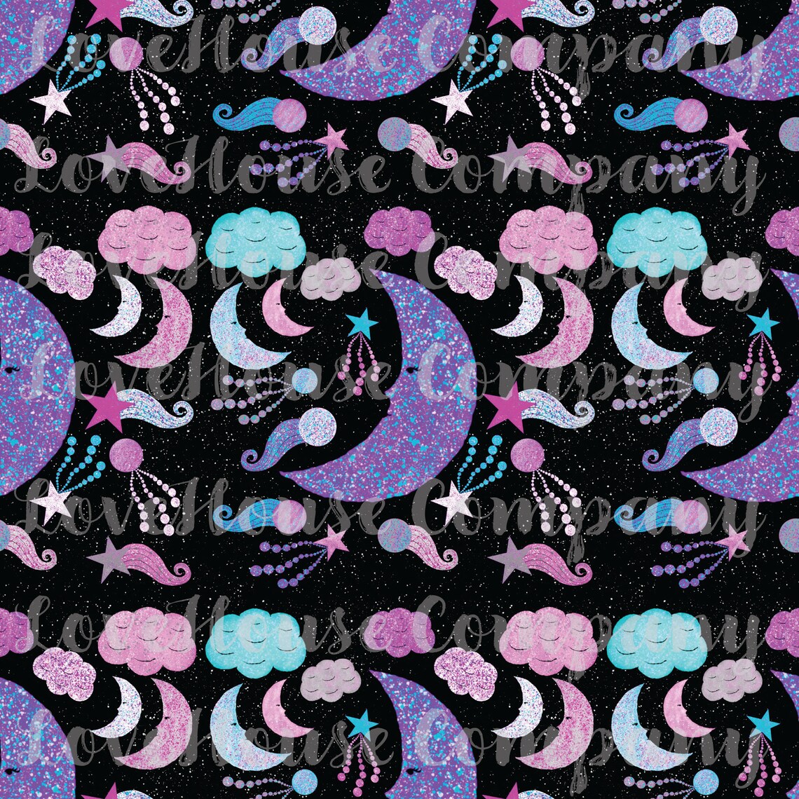 Celestial Seamless Pattern Moon and Stars Repeating Pattern - Etsy