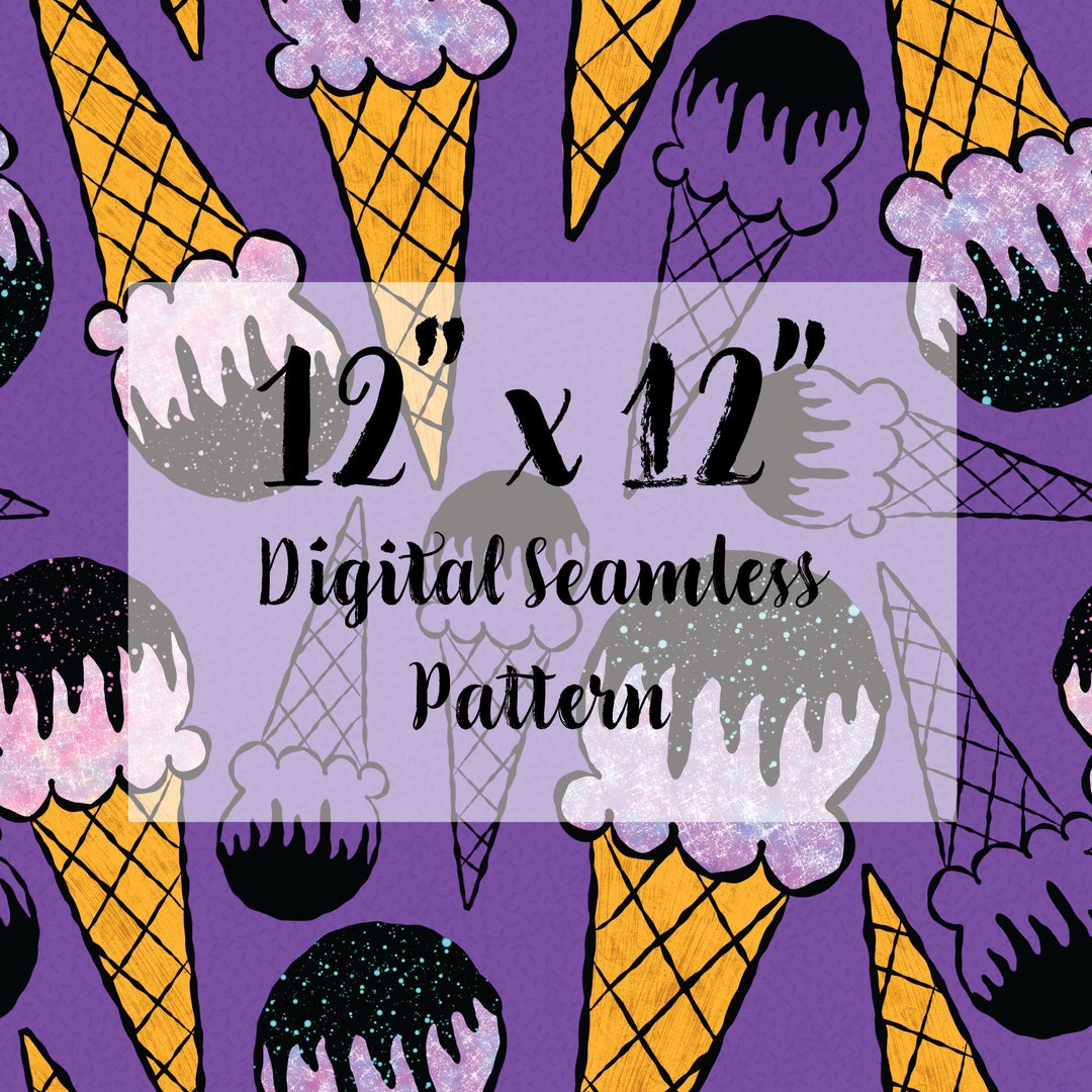 Ice Cream Cone Seamless Pattern, Ice Cream Pattern, Repeating Pattern ...