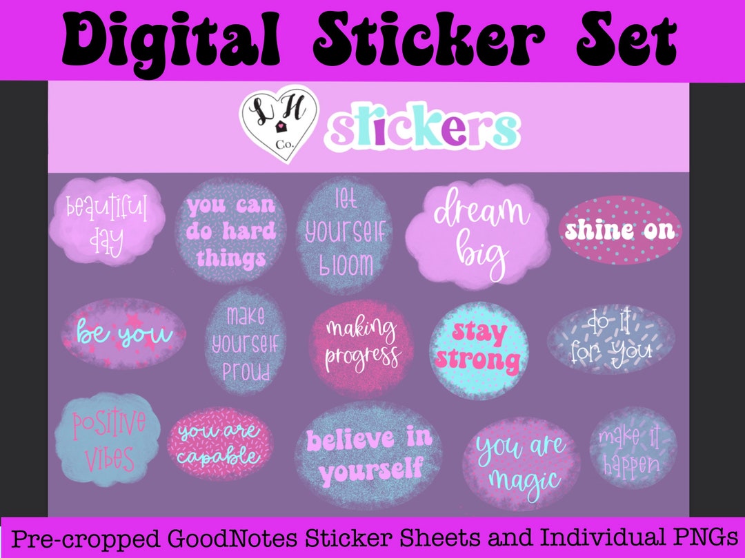 Motivation Digital Stickers, Goodnotes Stickers, Inspiration Stickers ...