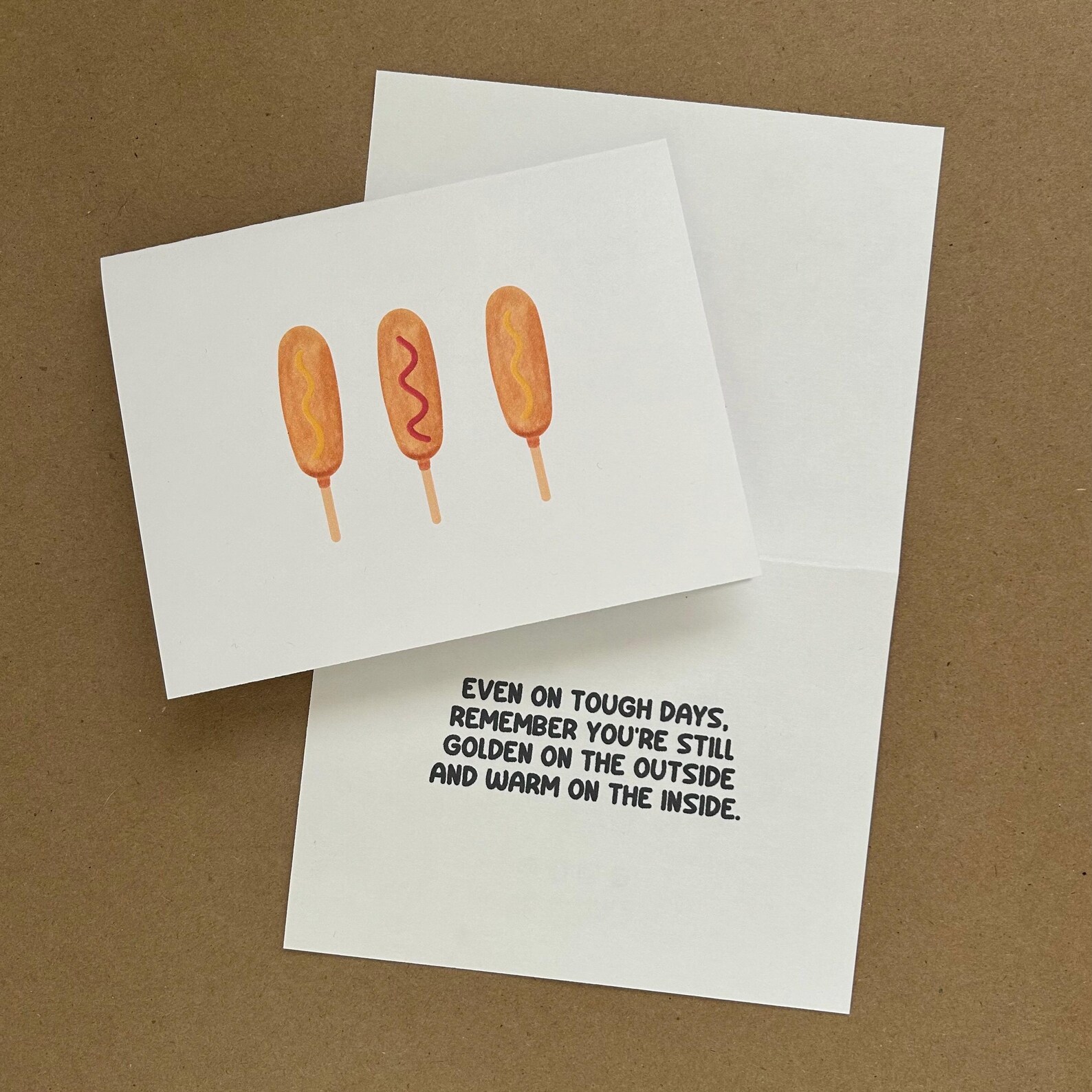 Corn Dog - Greeting Card - Encouragement - Etsy