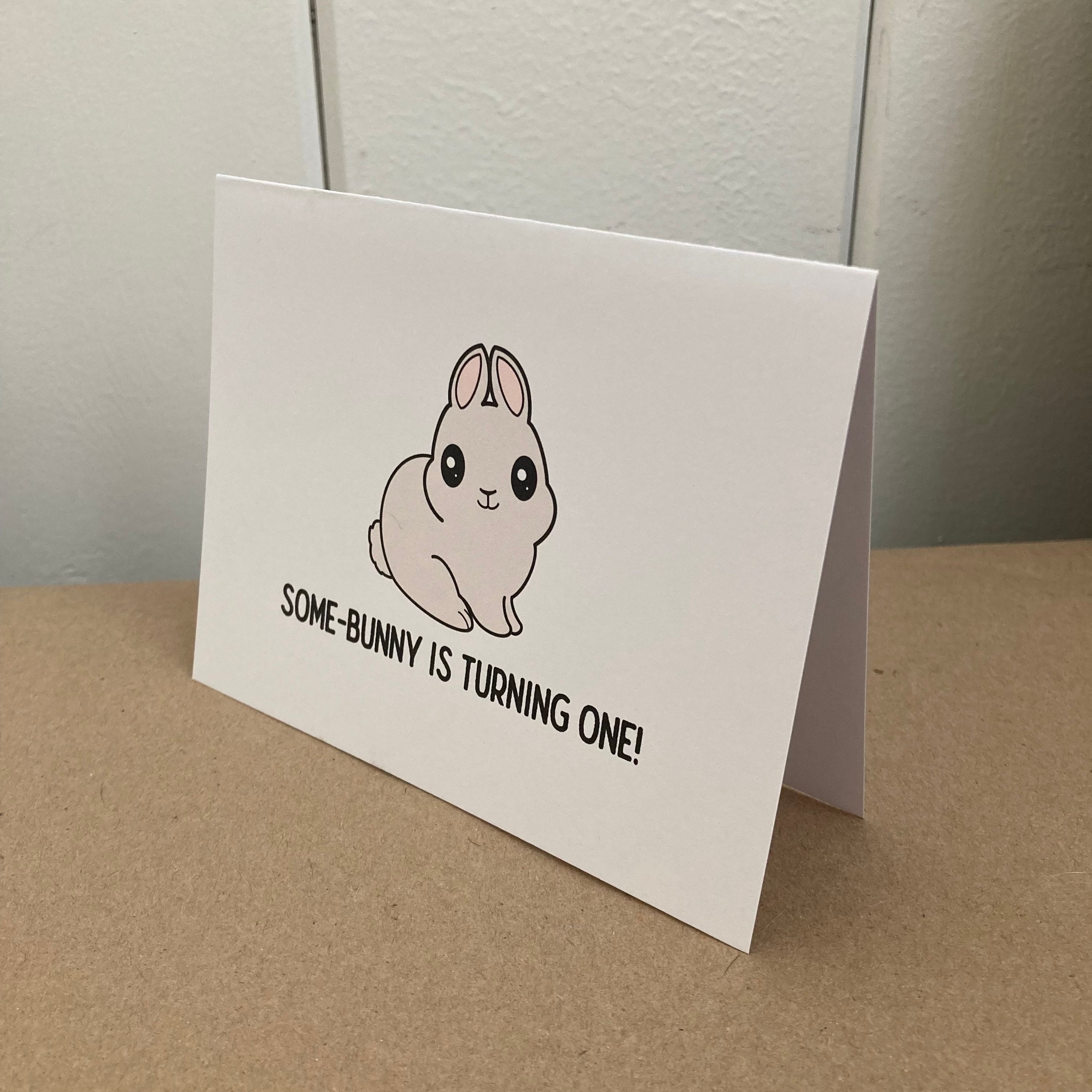 Some-bunny is Turning One! - 1st Birthday - Greeting Card - Etsy