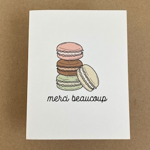 Merci Beaucoup - Thank You Card - French Macarons - Etsy