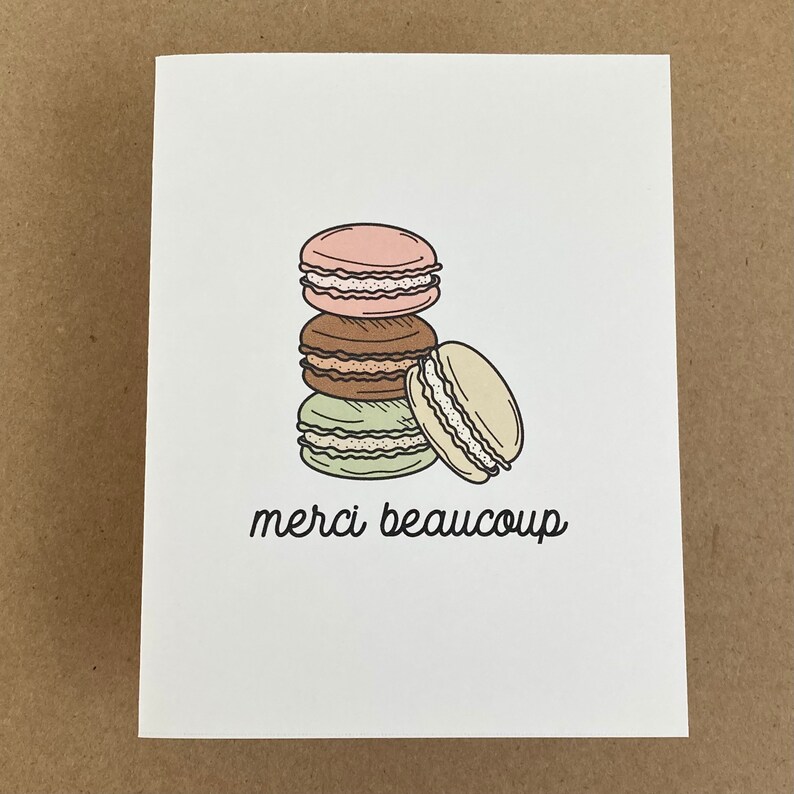 Merci Beaucoup Thank You Card French Macarons - Etsy