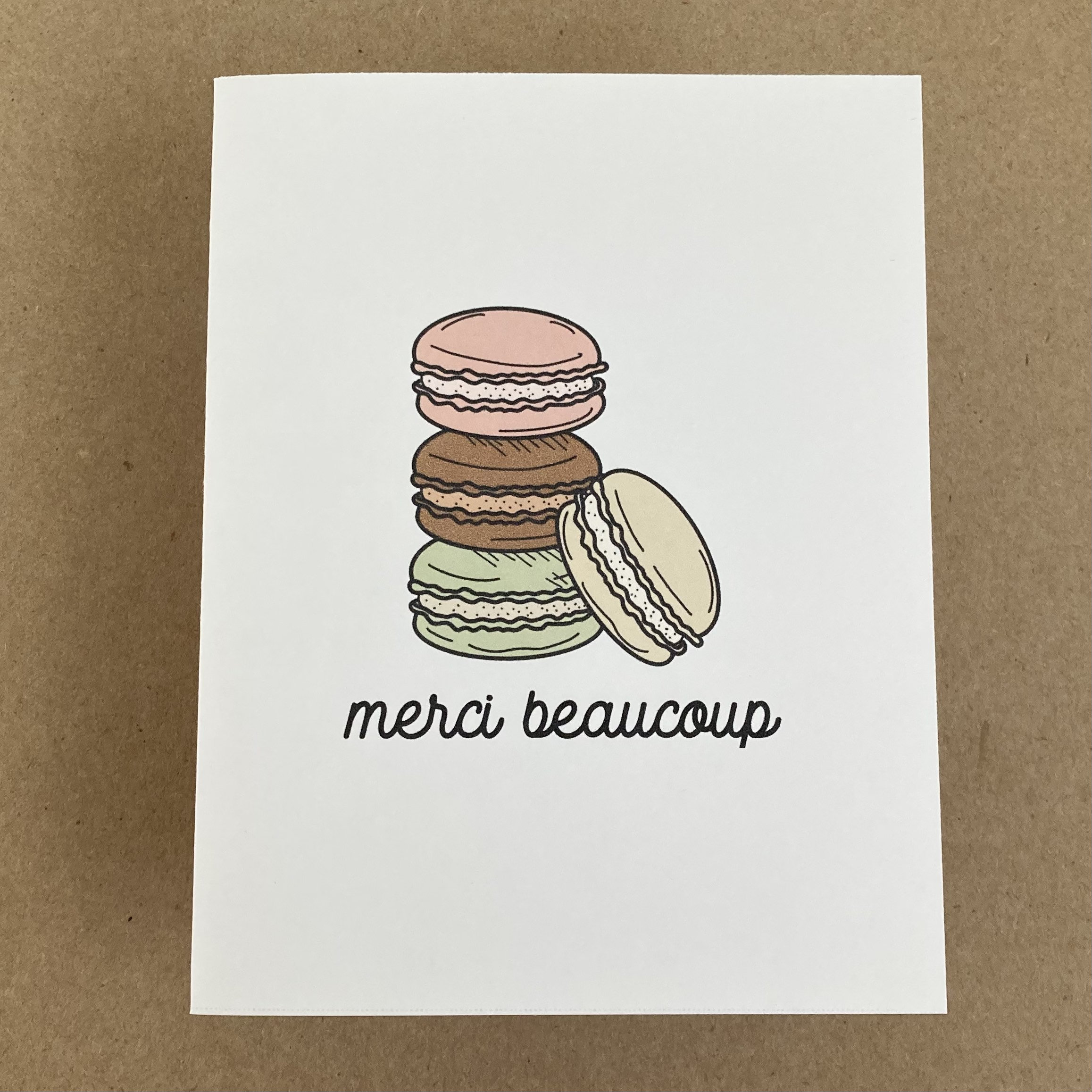 Merci Beaucoup - Thank You Card - French Macarons - Etsy