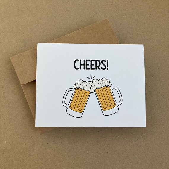 Cheers Congratulations Card Wedding Card Beer - Etsy
