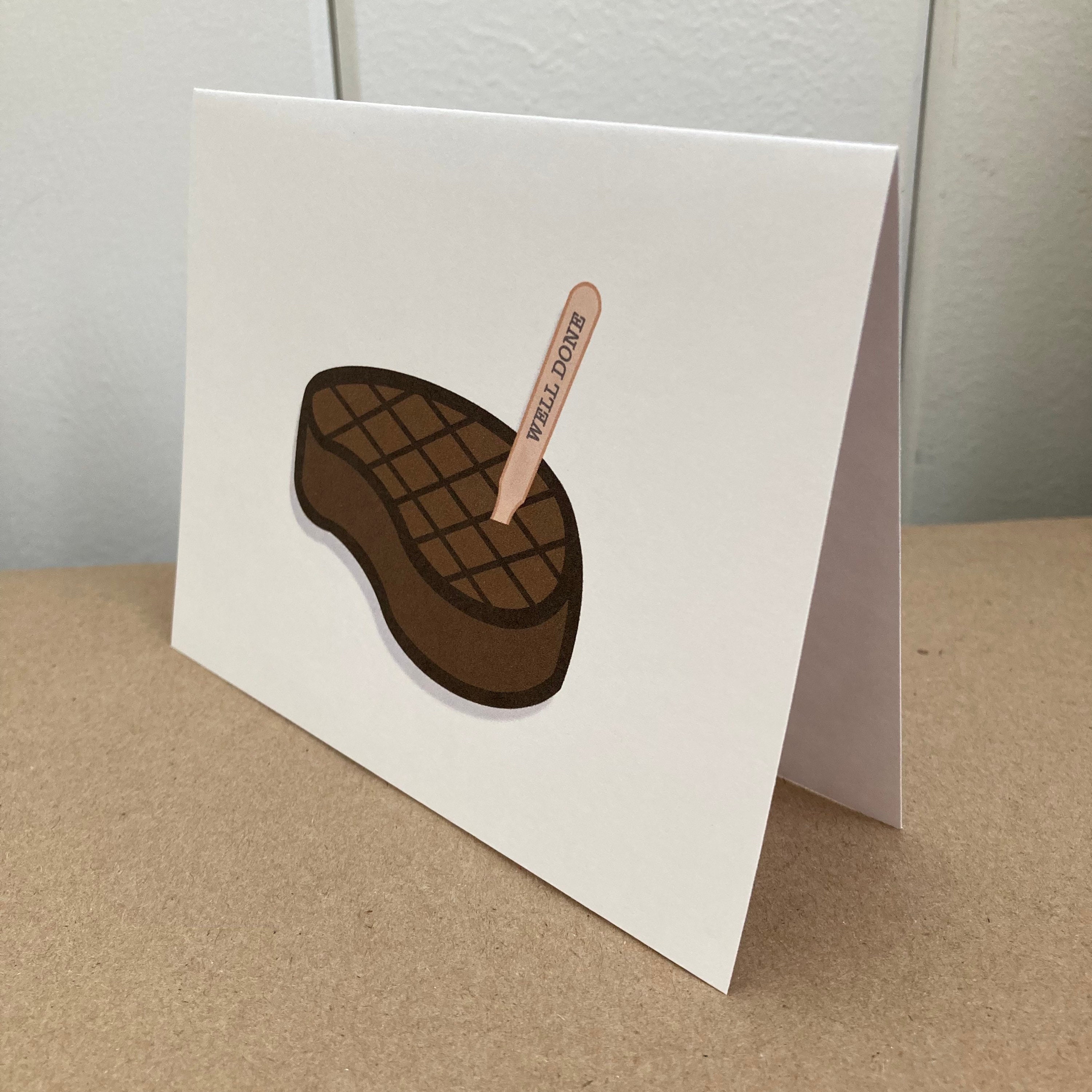 Well Done Greeting Card Congratulations You Did It Steak - Etsy