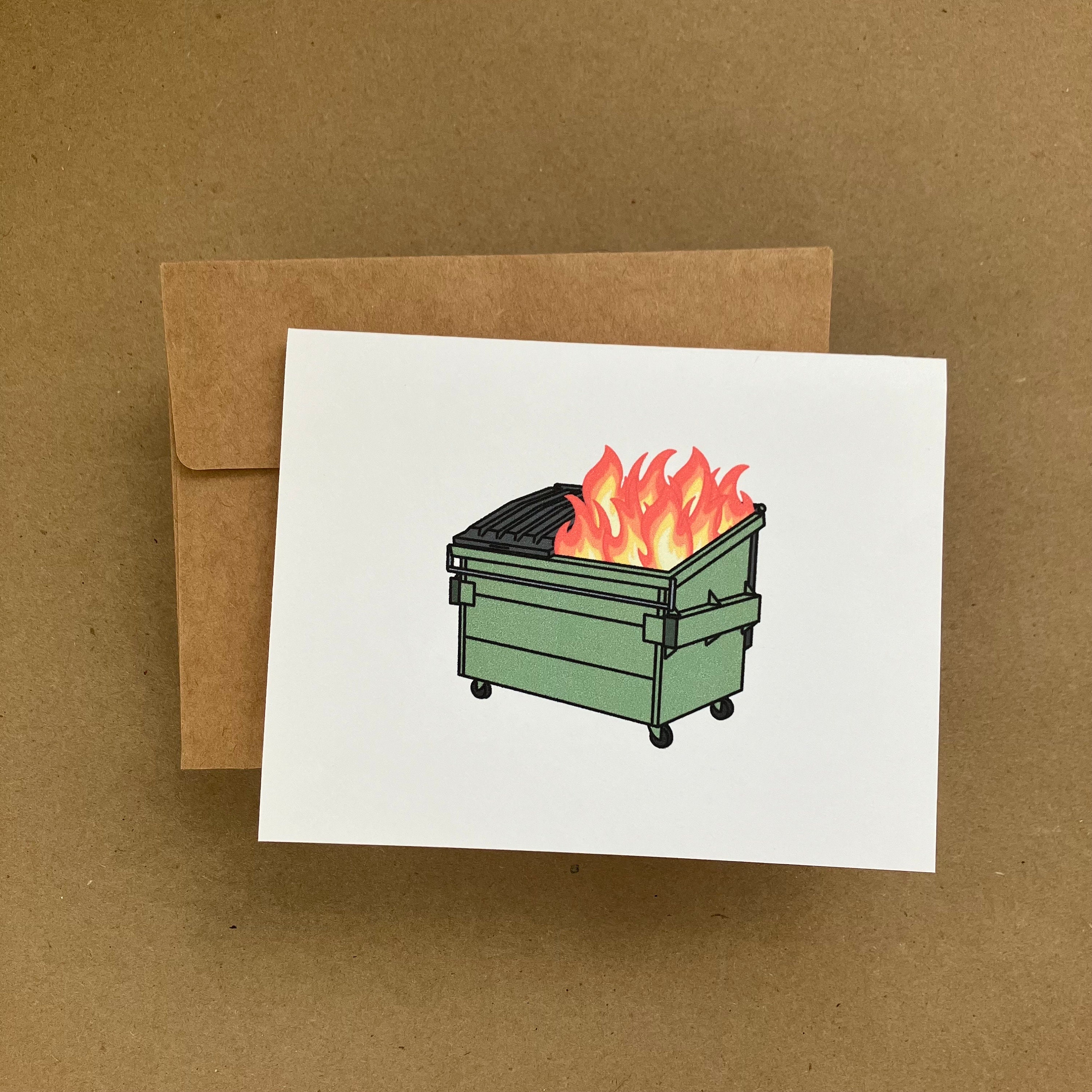 Dumpster Fire Greeting Card - Etsy