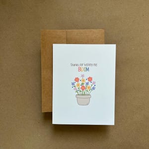 Thanks for Helping Me BLOOM - Teacher Appreciation - Greeting Card - Etsy