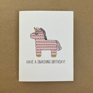 Have a Smashing Birthday - Birthday Card - Pink Unicorn Piñata - Etsy