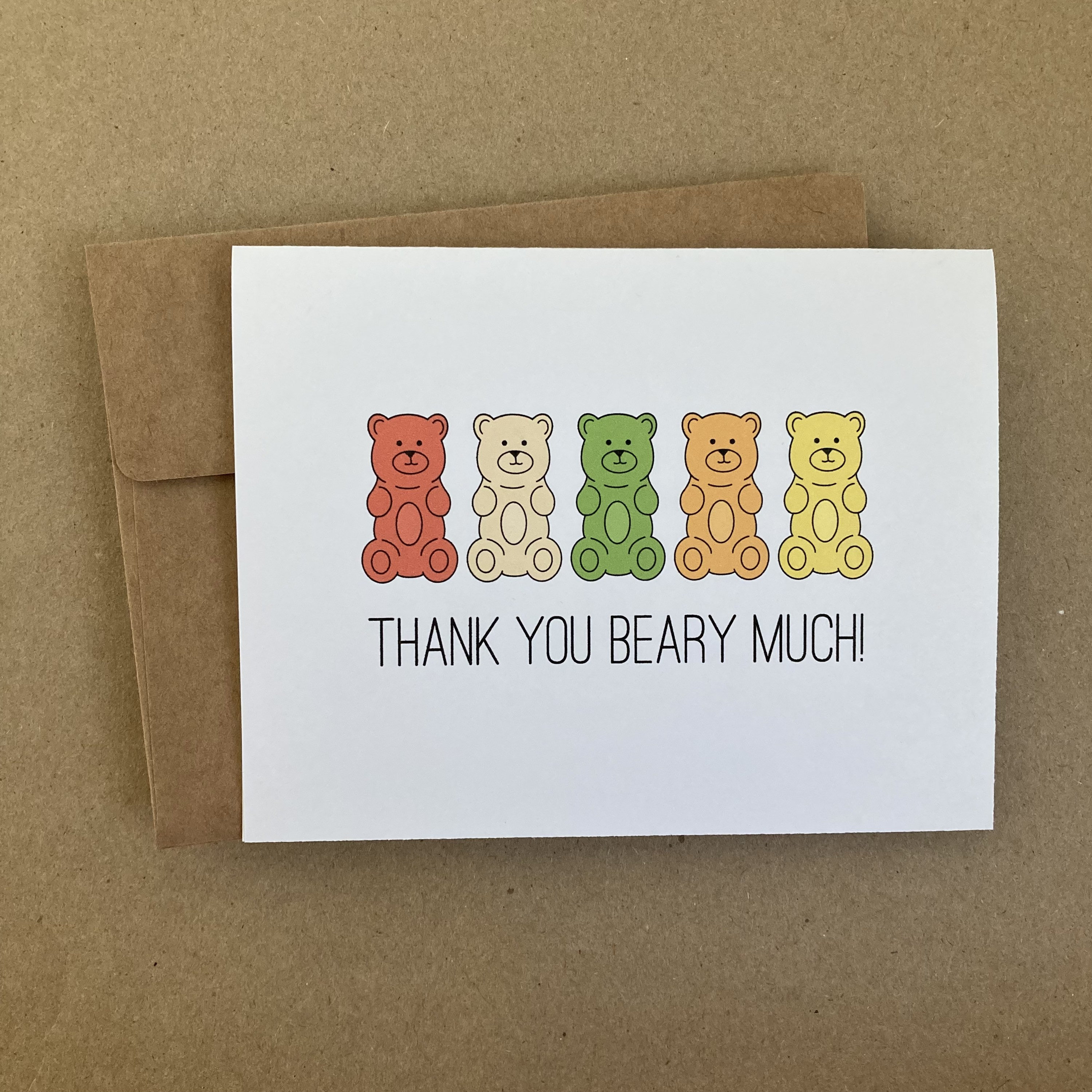 Thank You Beary Much Thank You Card Gummy Bears Thank You Very Much ...